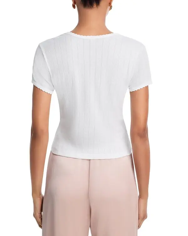 LESET Pointelle Top - White