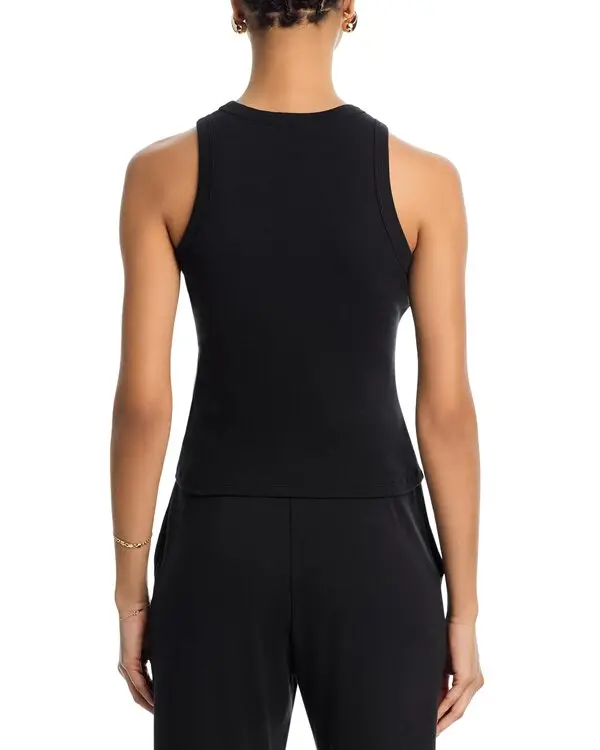 LESET Nando High Neck Cotton Tank Top - Black