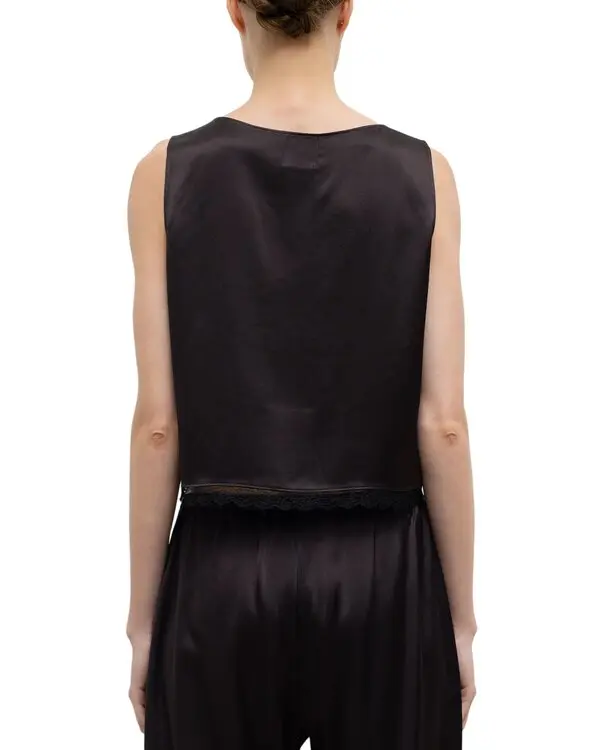 LESET Lace Trimmed Cropped Top
