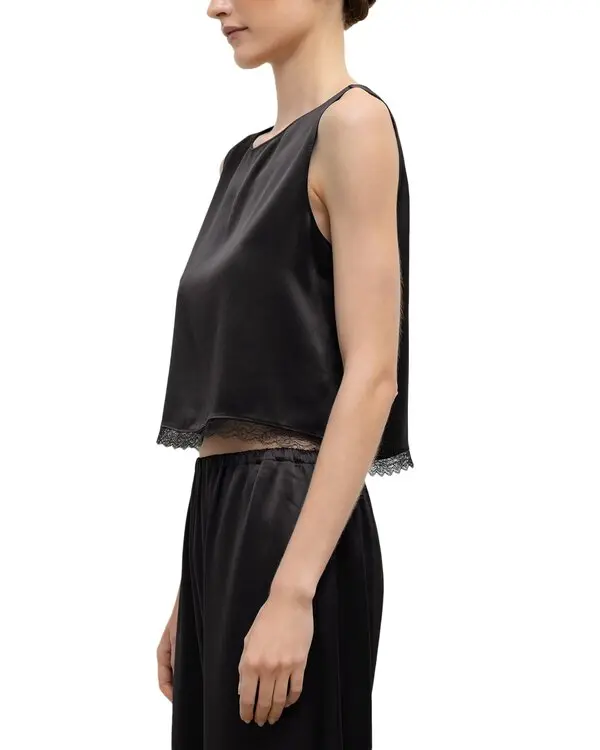 LESET Lace Trimmed Cropped Top