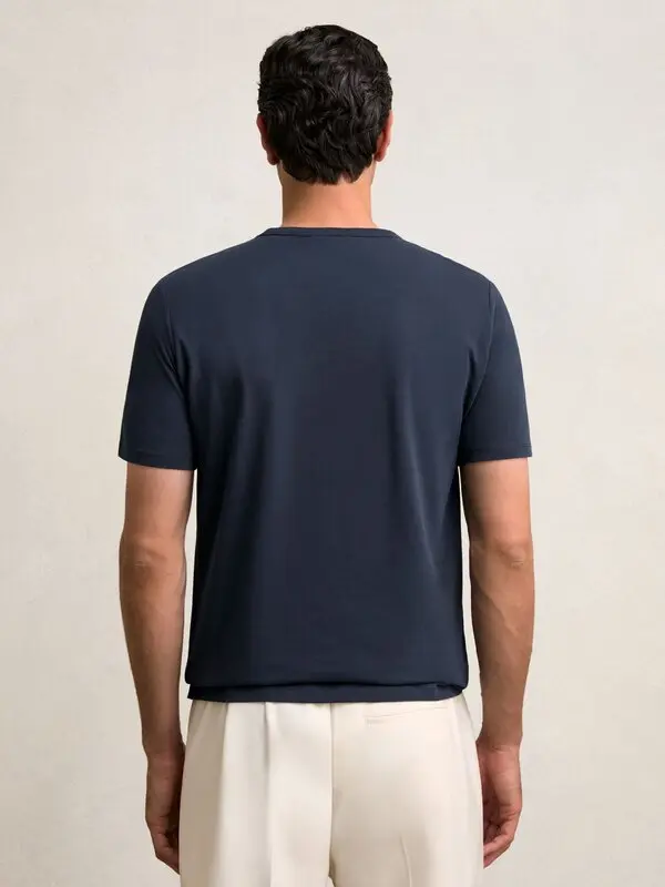 REISS Joe Stretch-cotton Crew-neck T-shirt - Navy