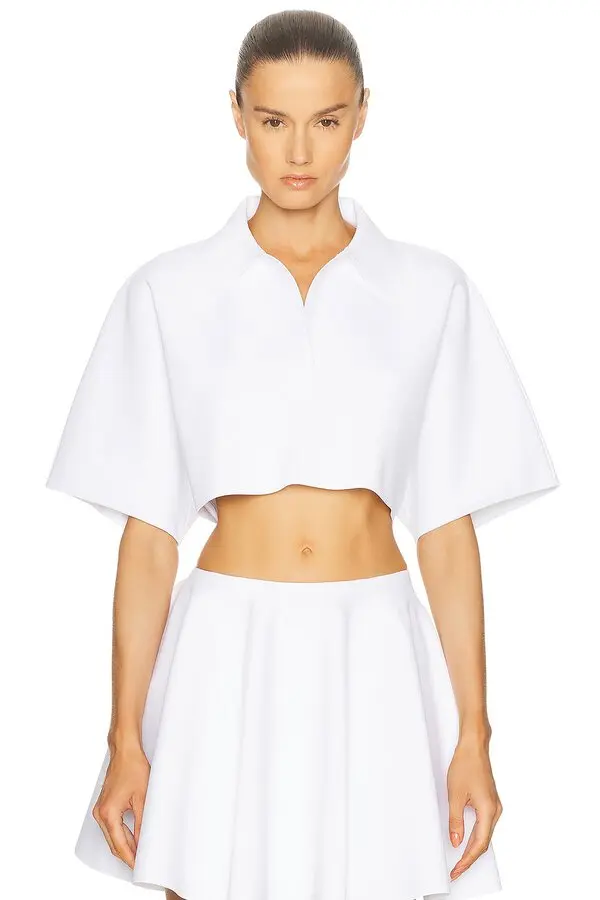 Alaïa Crop Polo Top