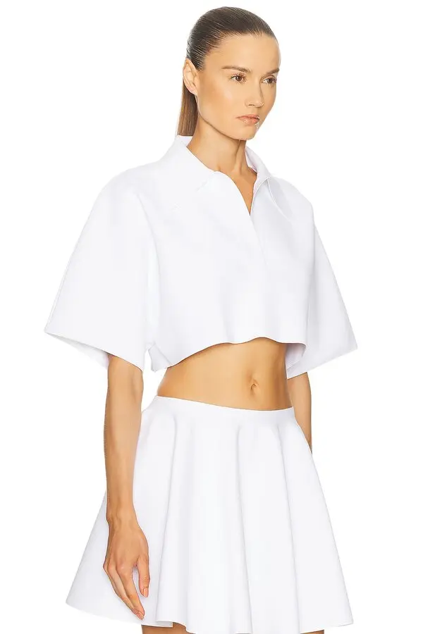 Alaïa Crop Polo Top