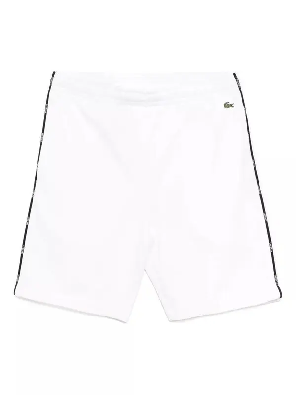 Lacoste Logo Trim Fleece Shorts - White