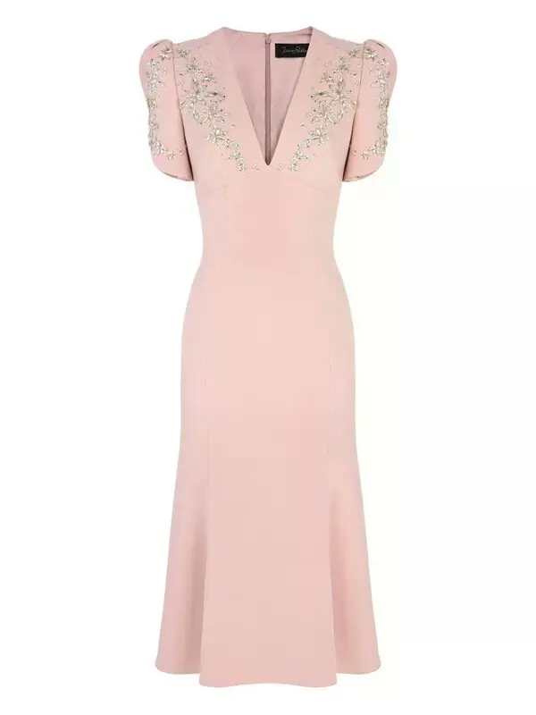 Jenny Packham Rose Bud Mid-length Dress - Pink