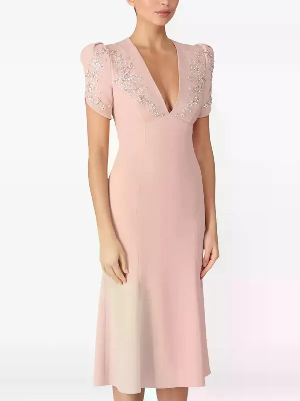 Jenny Packham Rose Bud Mid-length Dress - Pink