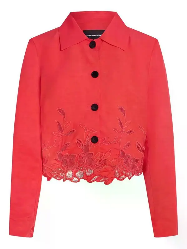 Karl Lagerfeld Embroidered Cropped Jacket