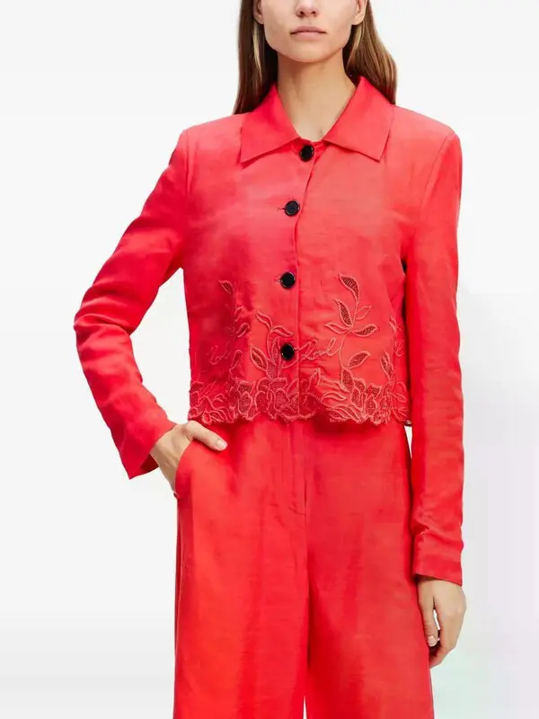 Karl Lagerfeld Embroidered Cropped Jacket