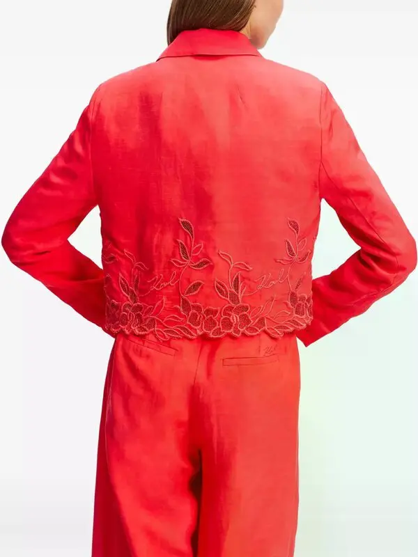 Karl Lagerfeld Embroidered Cropped Jacket