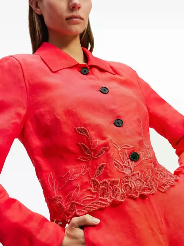 Karl Lagerfeld Embroidered Cropped Jacket
