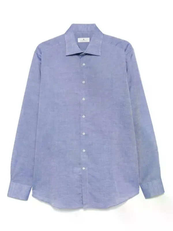 Scabal Linen-cotton Shirt - Blue