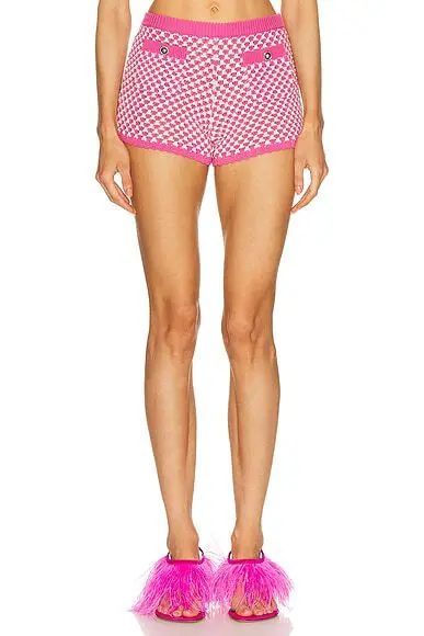 Versace Knit Mini Short - Eggshell & Guava