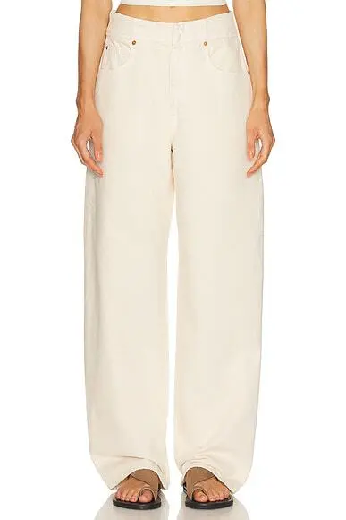 SLVRLAKE Camilla Curve Leg Jeans - Ecru
