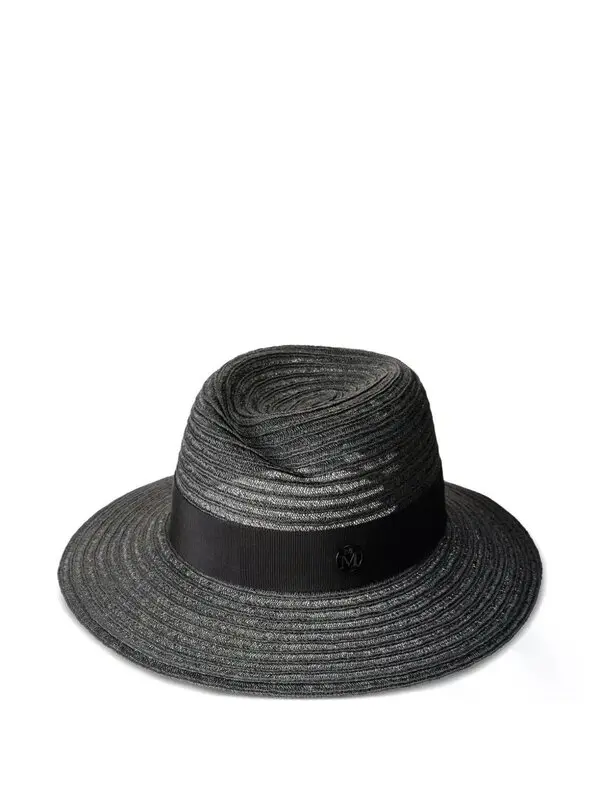 MAISON MICHEL Virginie Woven Fedora - Grey