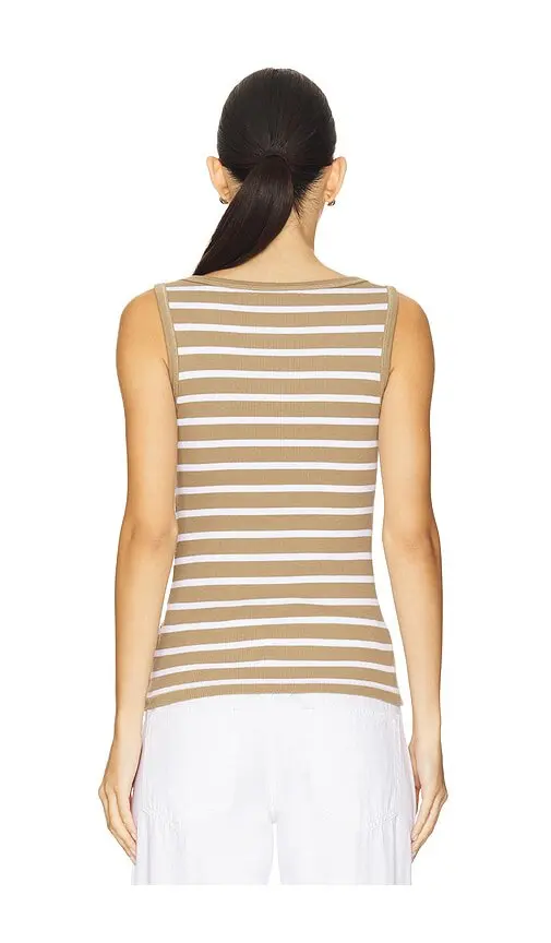 AMO Bella Tank Striped Ribbed Knit