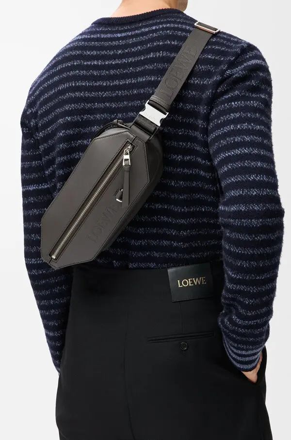 Loewe Convertible Sling In Classic Calfskin - Dark Grey
