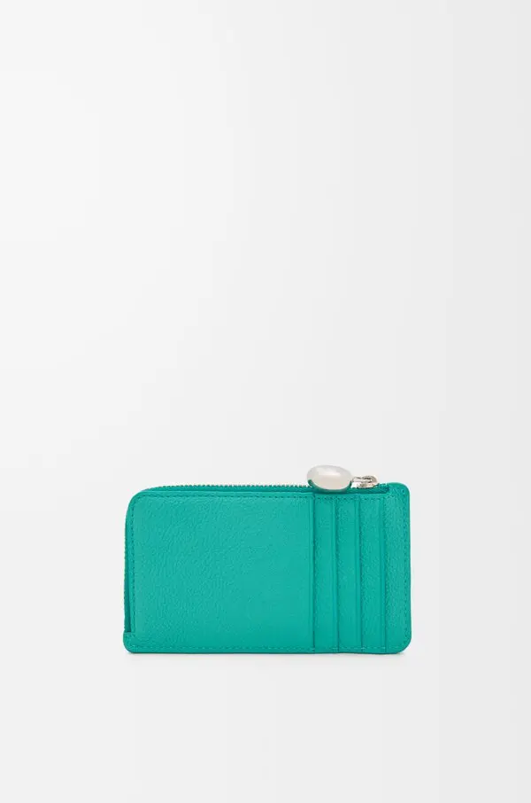 Loewe Pebble Coin Cardholder In Pebble Grained Leather Skin - Aquamarine