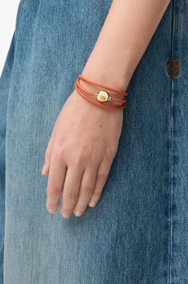 Loewe Anagram Pebble Bracelet - Orange/gold