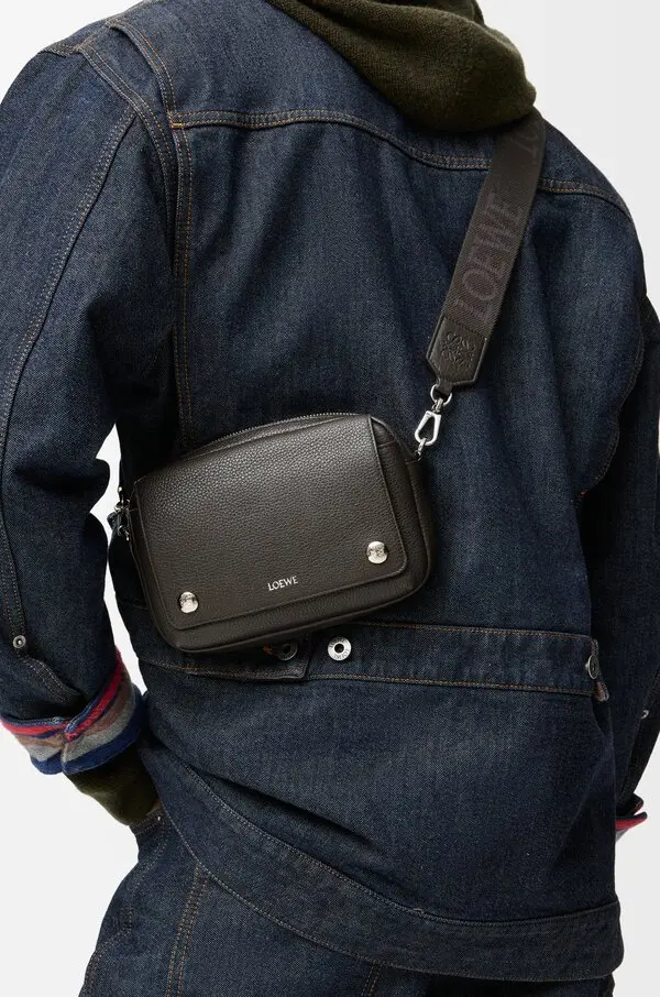 Loewe Small Pebble Messenger Bag - Dark Grey