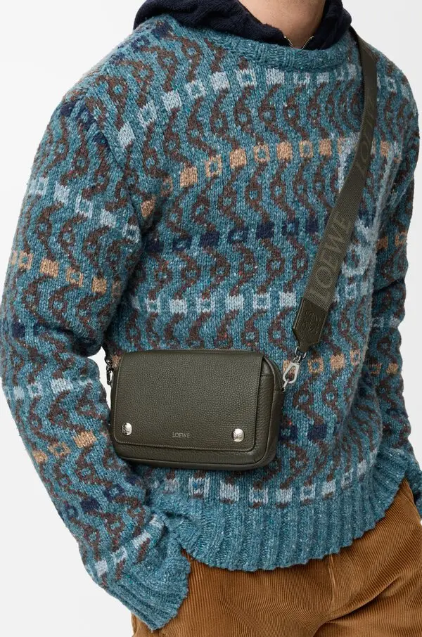 Loewe Small Pebble Messenger Bag - Dark Khaki