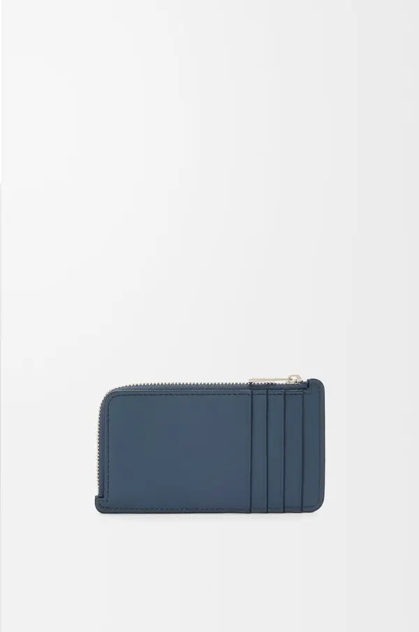 Loewe Coin Cardholder In Satin Leather Skin - Indigo Dye