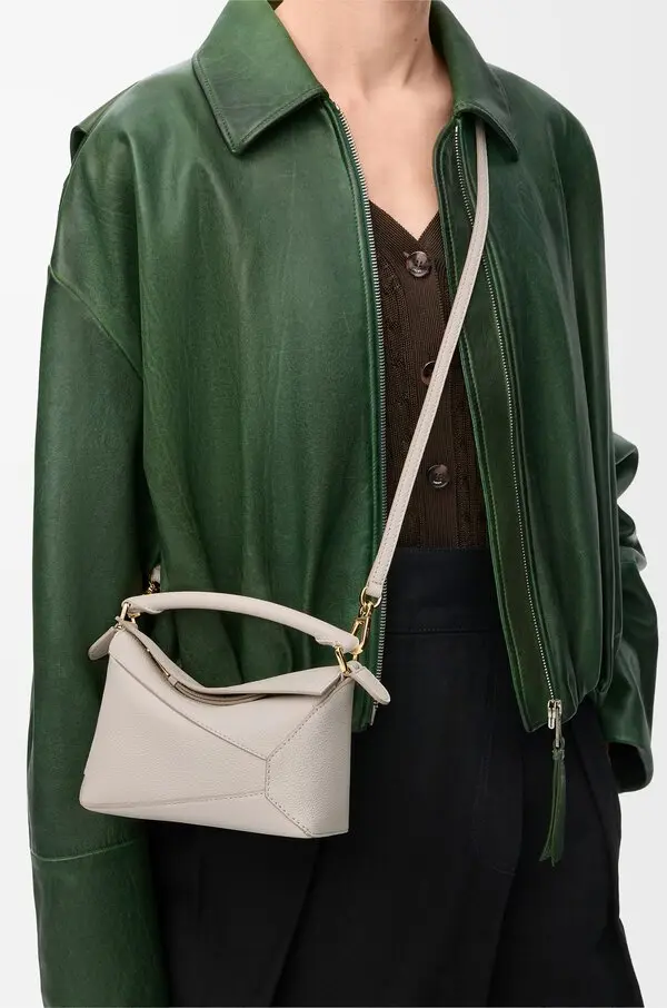 Loewe Mini Puzzle Edge Bag - Light Ghost
