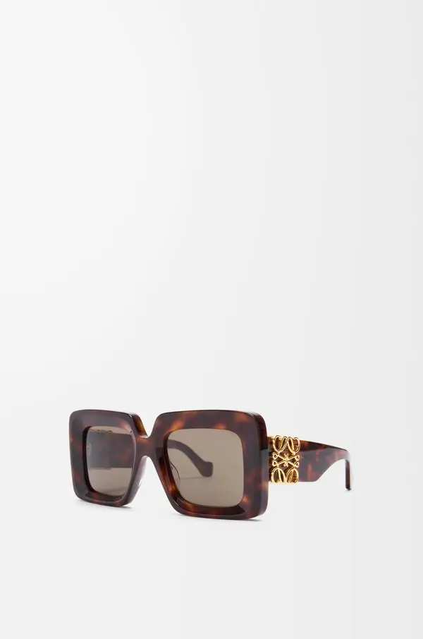 Loewe Beveled Square Anagram Sunglasses - Havana
