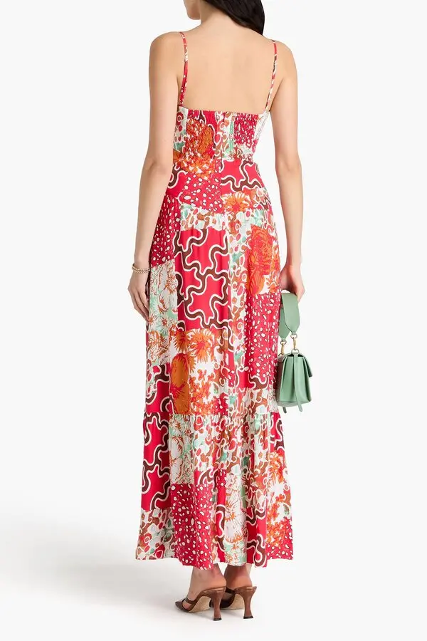 Diane Von Furstenberg Etta Printed Woven Maxi Dress In Red - 70% Off |  Editorialist