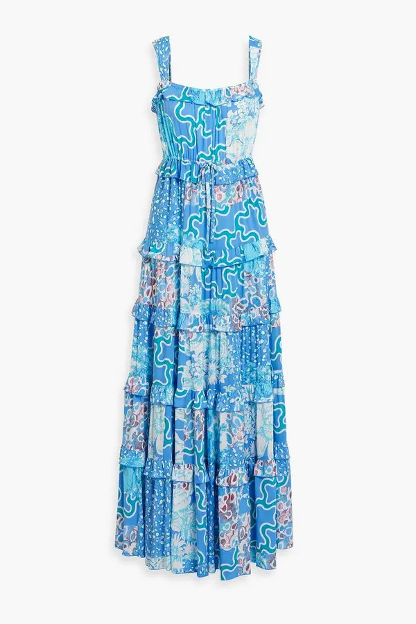 Diane Von Furstenberg Shawn Tiered Printed Maxi Dress