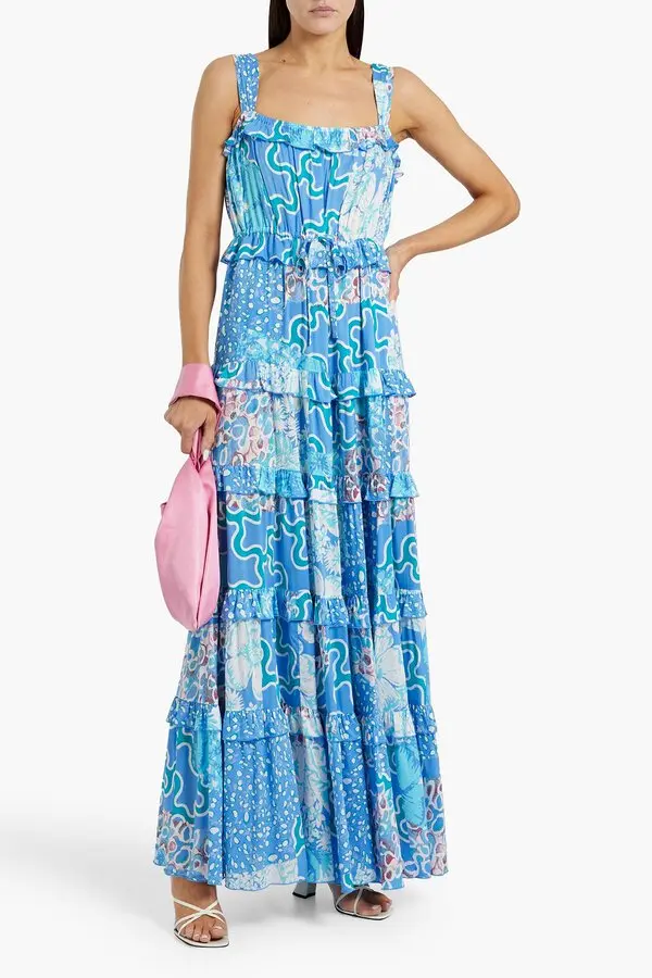 Diane Von Furstenberg Shawn Tiered Printed Maxi Dress