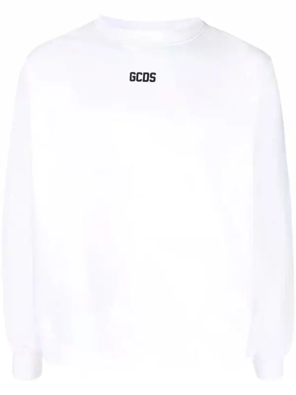 Gcds Logo-print Crew Neck Sweatshirt - White