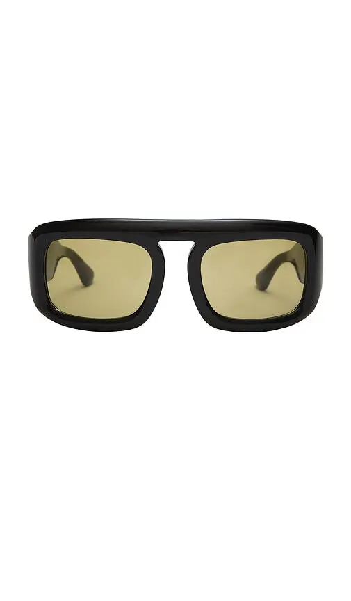 ELISA JOHNSON Aries Sunglasses - Gloss Black & Olive Green
