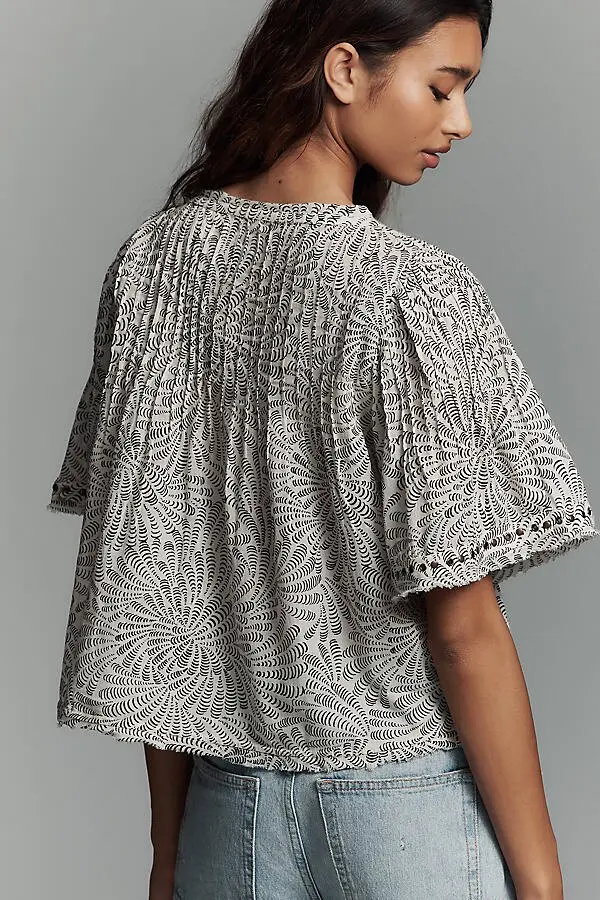 Anthropologie Trina Pintuck Top