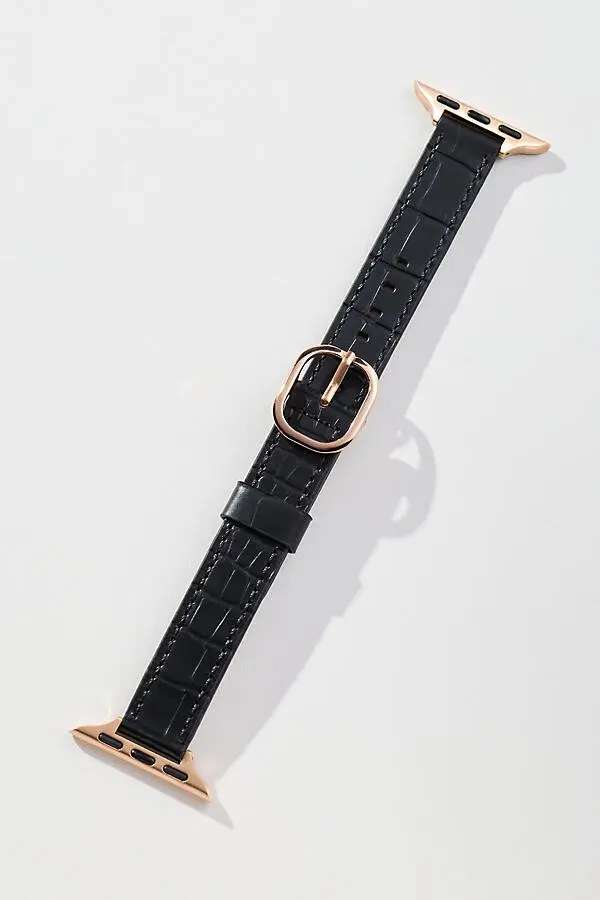 POSH TECH Carmen Leather Apple Watch Band - Black