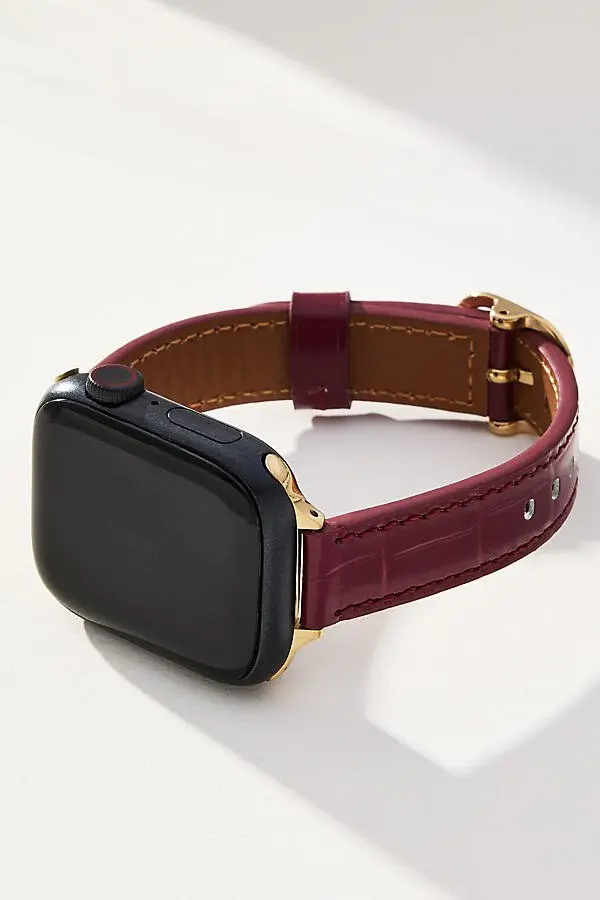 POSH TECH Carmen Leather Apple Watch Band - Cherry Red