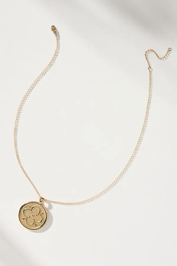 JANE WIN Love Jw Original Coin Pendant Necklace - Gold