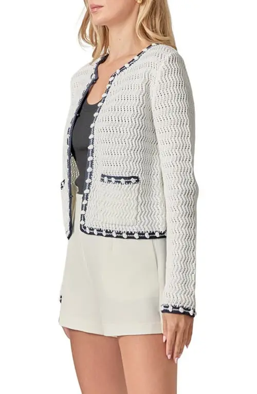 English Factory Crochet Cardigan