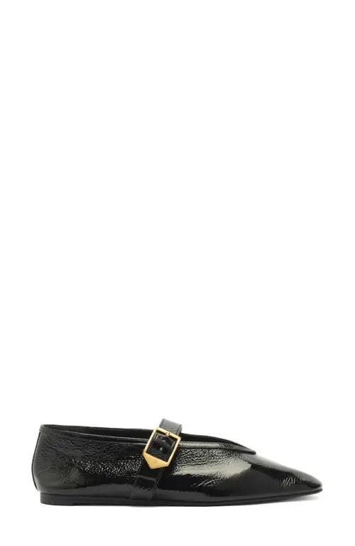 Schutz Courtney Patent Leather Mary Jane Flat - Black