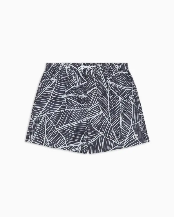 Giorgio Armani Printed Swim Trunks - Blue