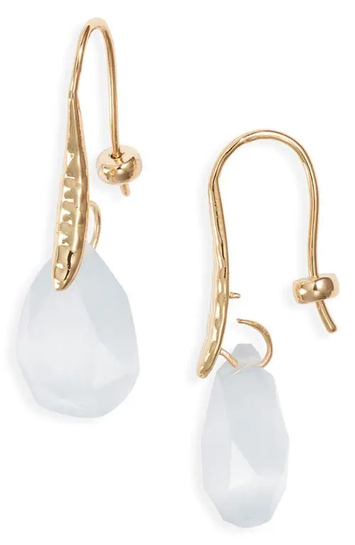 Nordstrom Teardrop Semiprecious Stone Drop Earrings - White- Gold