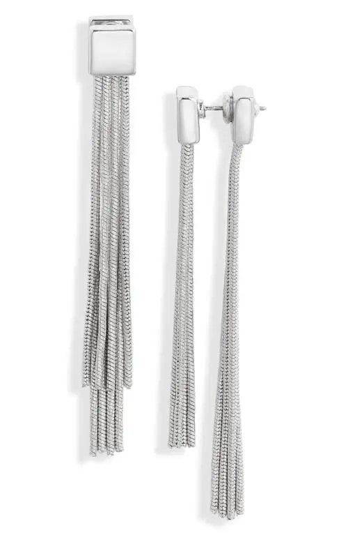 Nordstrom Chain Fringe Earrings - Silver