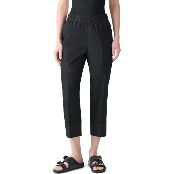 Akris Farell Cuffed Cotton Poplin Crop Pants