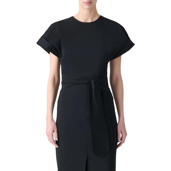 Akris Dot Cutout Back Dolman Sleeve Top