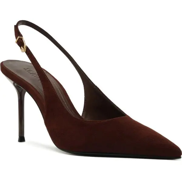 Schutz Alicia Pointed-toe Slingback Pumps - Root Brown