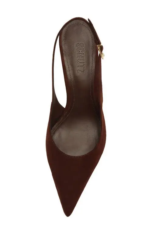 Schutz Alicia Pointed-toe Slingback Pumps - Root Brown