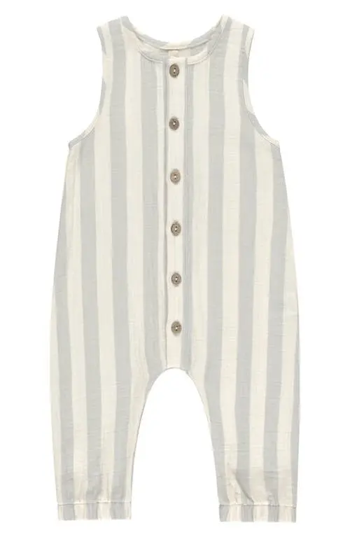 QUINCY MAE Stripe Organic Cotton Romper - Sky