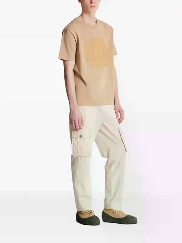 Balmain Médaille-embroidered T-shirt - Neutrals