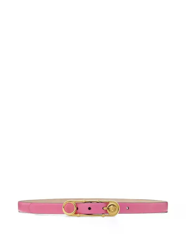 Versace Safety Pin Leather Belt - Pink