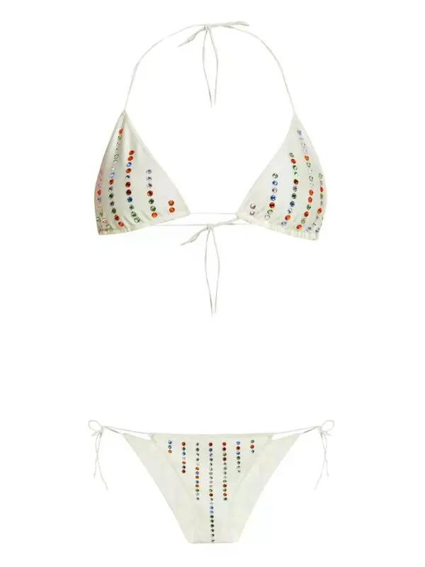 Oseree Gem Triangle Bikini - White