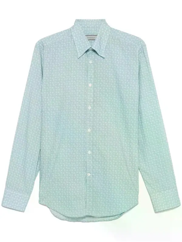 Canali Leaf-print Shirt